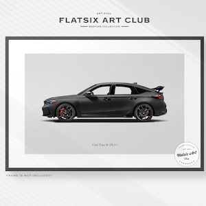 Honda Civic Type R (FL5) Sketched Wall Art - Multi-colour Automotive ...