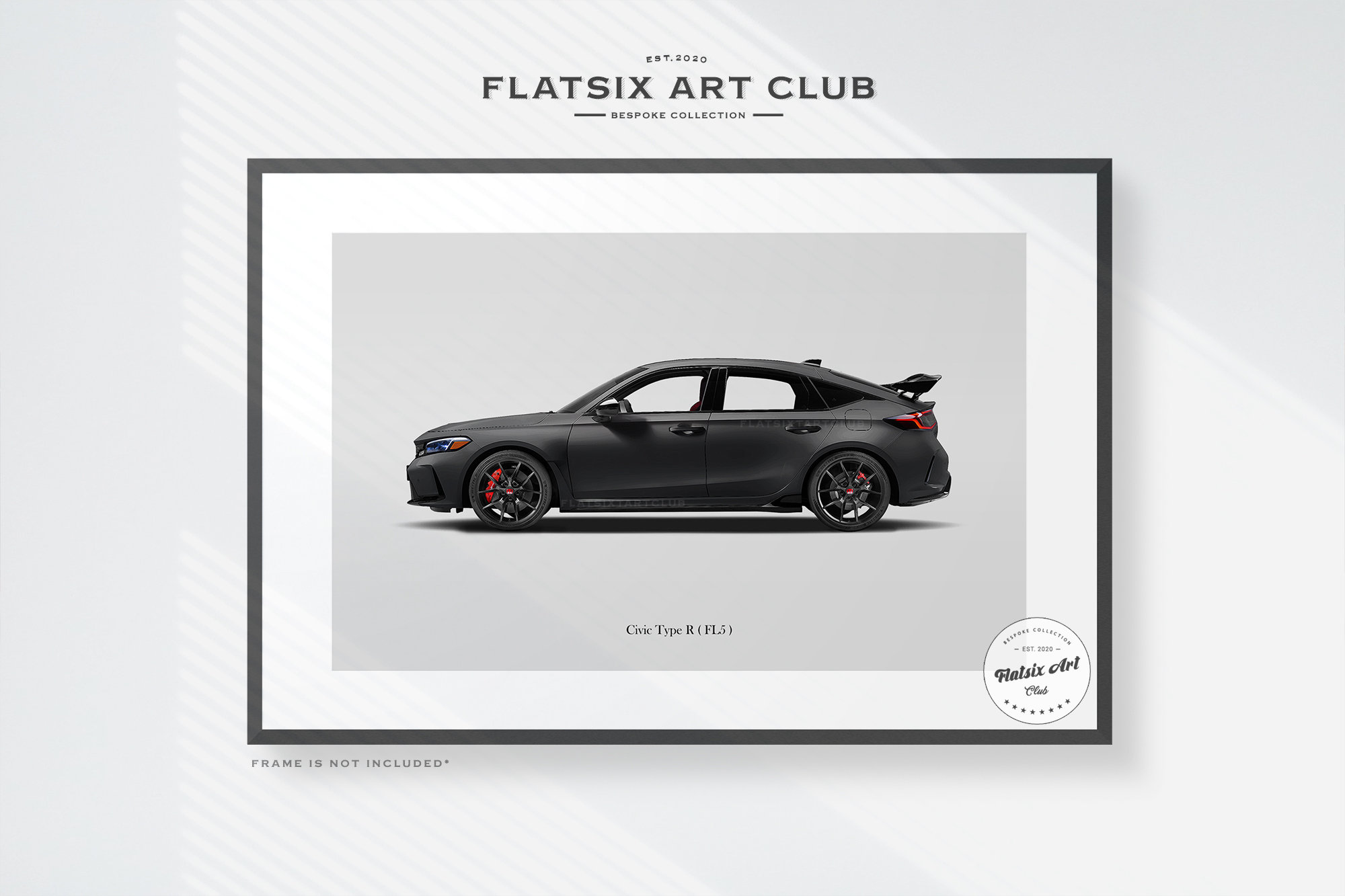 Honda Civic Type R FL5 Sketched Wall Art Multi-colour Automotive Art ...