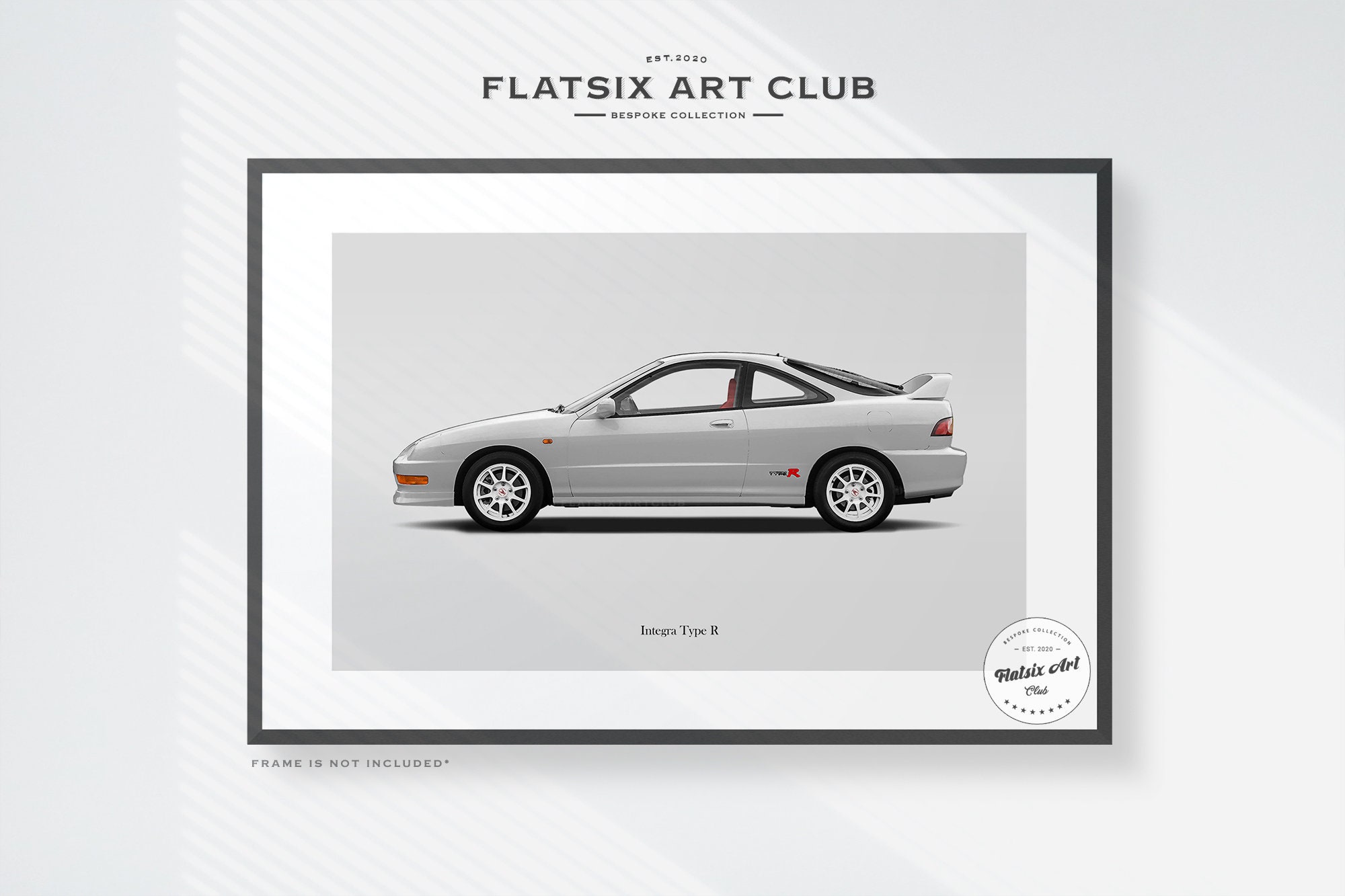 Acura Integra DC2 Type R Sketched Wall Art Multi-colour Automotive Art ...