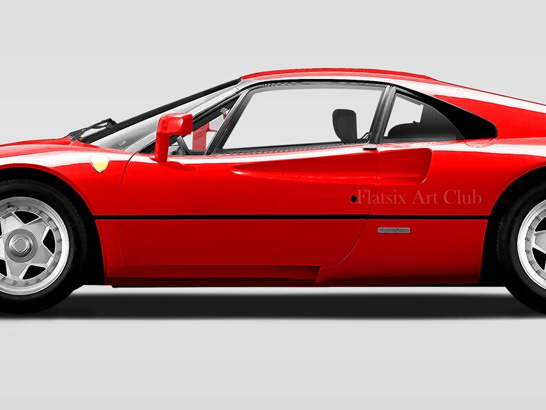 Ferrari 288 GTO Sketched Wall Art - Multi-colour Automotive Art Print ...
