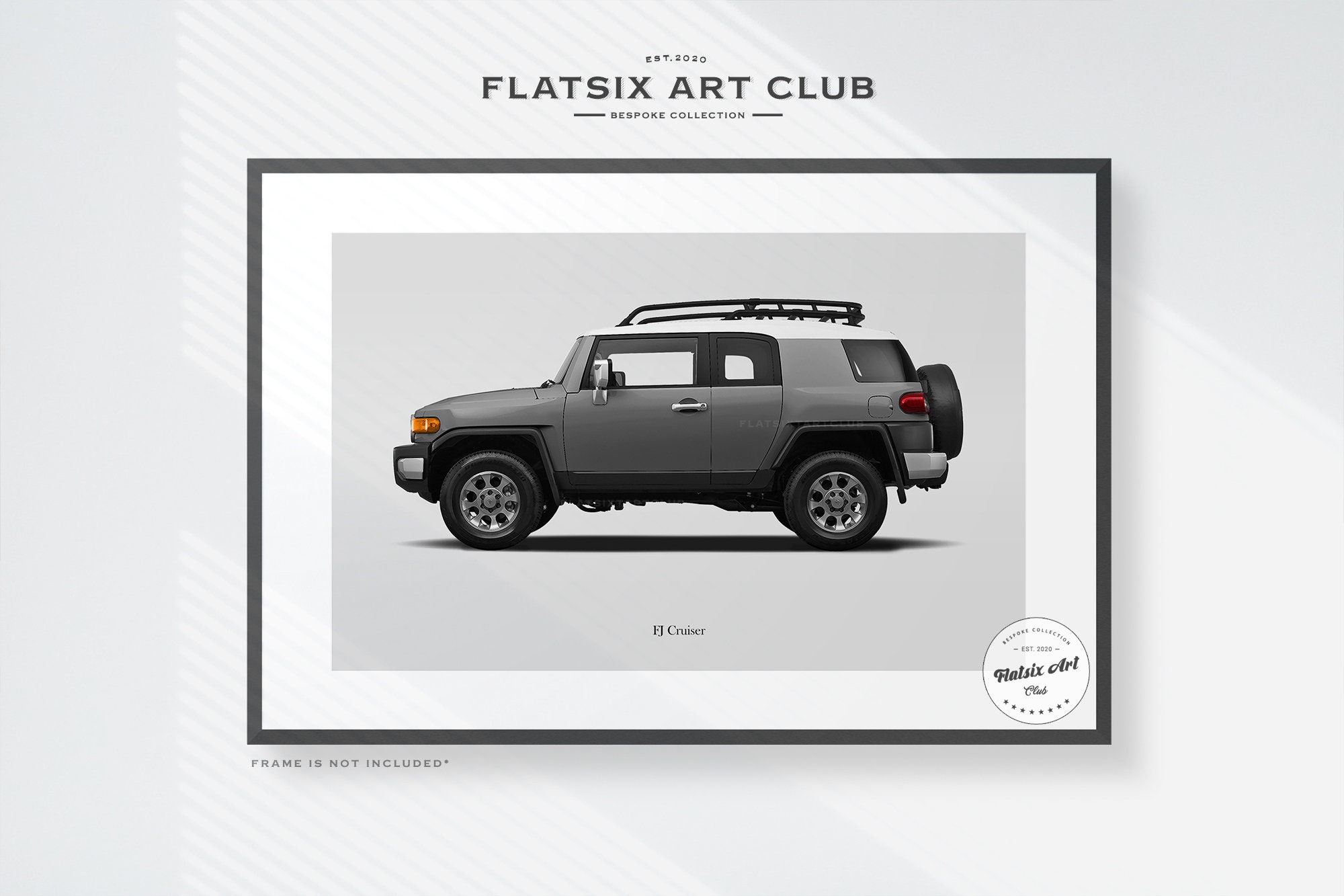 Toyota FJ Cruiser Sketched Wall Art Multi-colour Automotive Art Print ...
