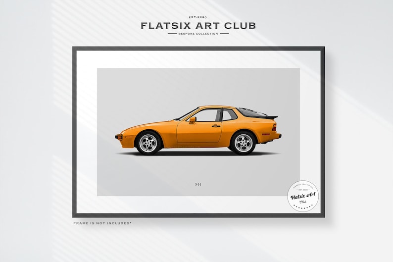 Porsche 944 (non-turbo) Sketched Wall Art - Multi-colour Automotive Art ...