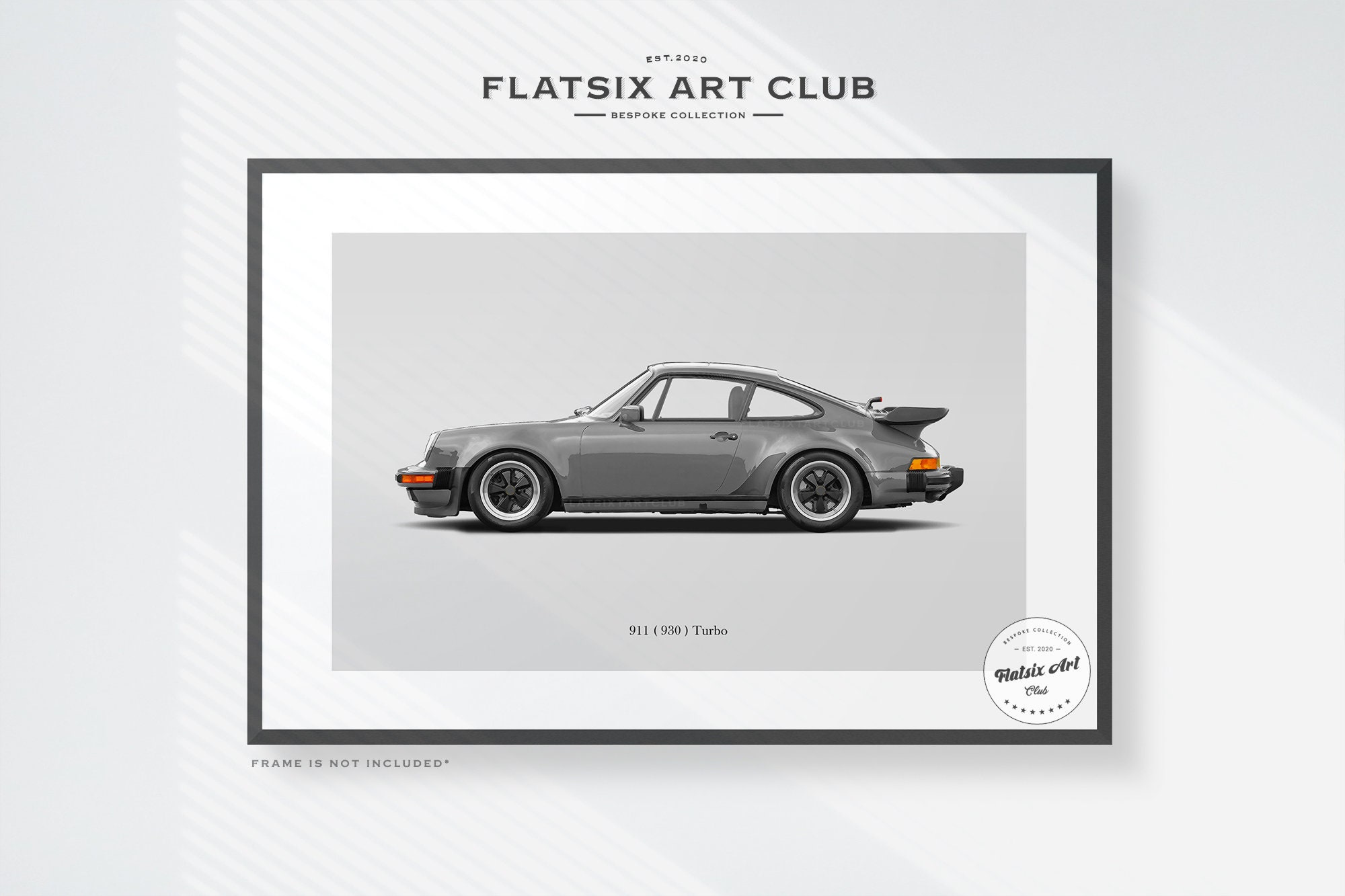 Porsche 930 Turbo Sketched Wall Art Multi-colour Automotive Art Print ...