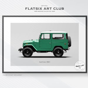Toyota Land Cruiser FJ40 Sketched Wall Art - Multi-colour Automotive ...
