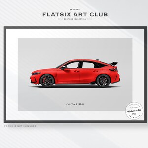 Honda Civic Type R (FL5) Sketched Wall Art - Multi-colour Automotive ...