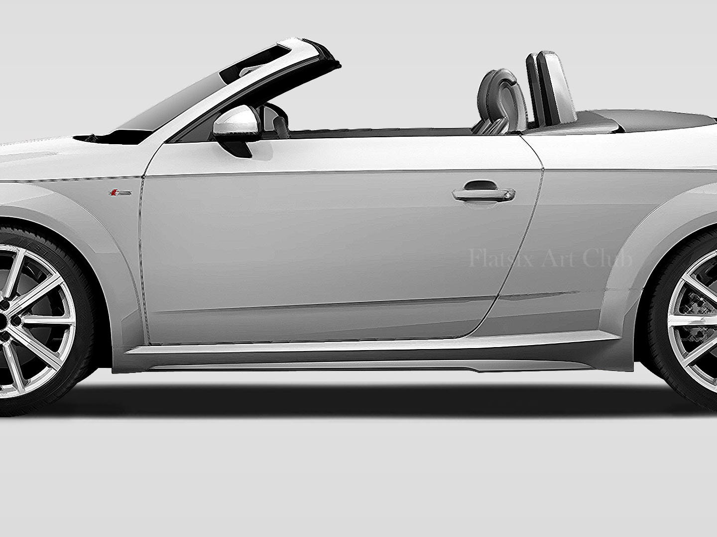 Audi TT Sketched Wall Art - Multi-colour Automotive Art Print - Car ...