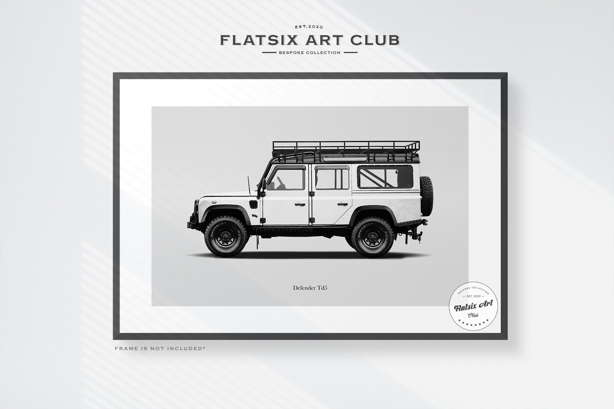 Land Rover Defender Sketched Wall Art Multi-colour Automotive Art Print ...