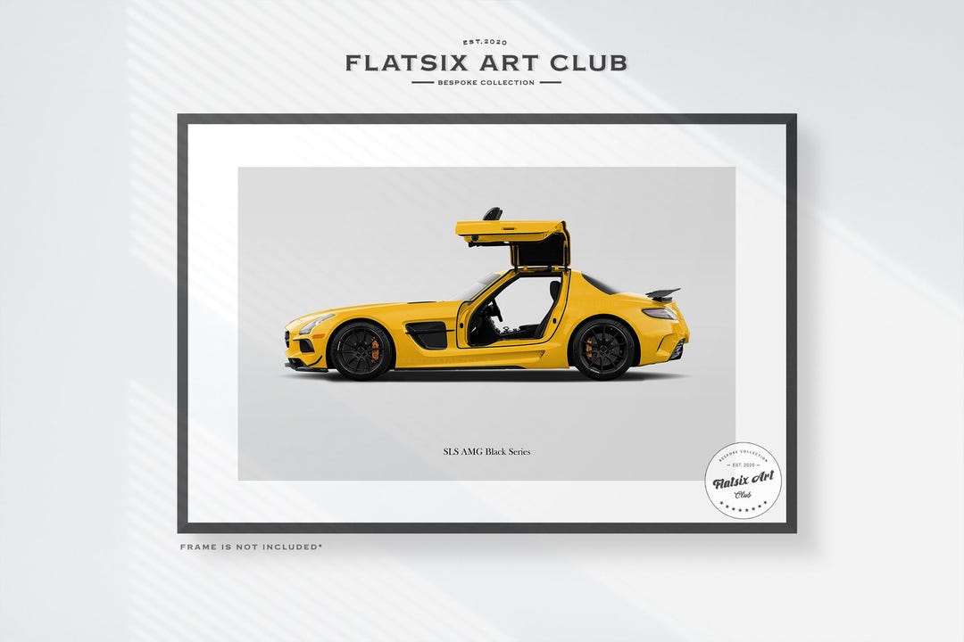 Mercedes-benz SLS AMG Black Series Sketched Wall Art - Car Poster ...