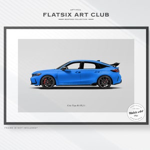 Honda Civic Type R (FL5) Sketched Wall Art - Multi-colour Automotive ...
