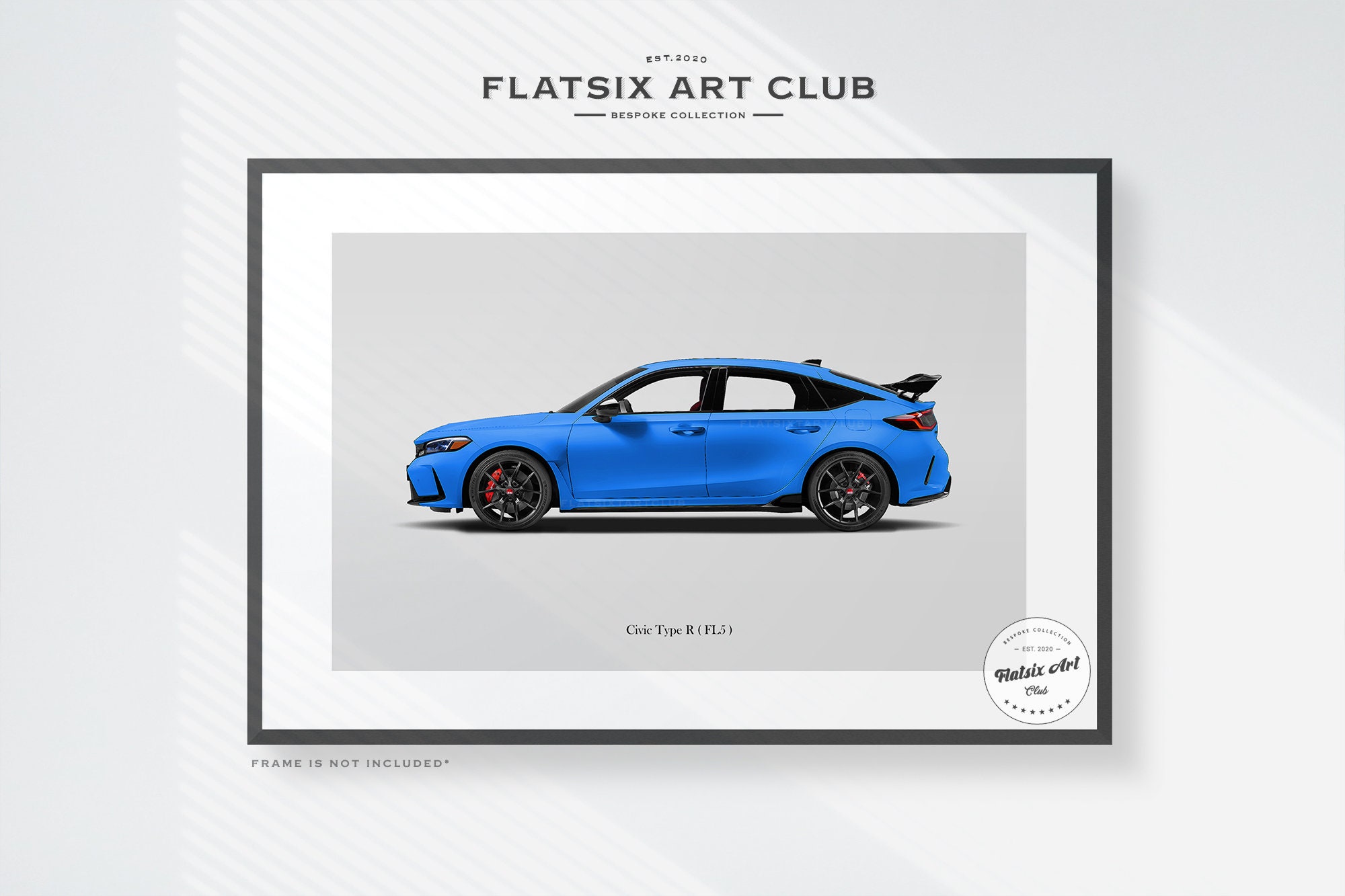 Honda Civic Type R FL5 Sketched Wall Art Multi-colour Automotive Art ...