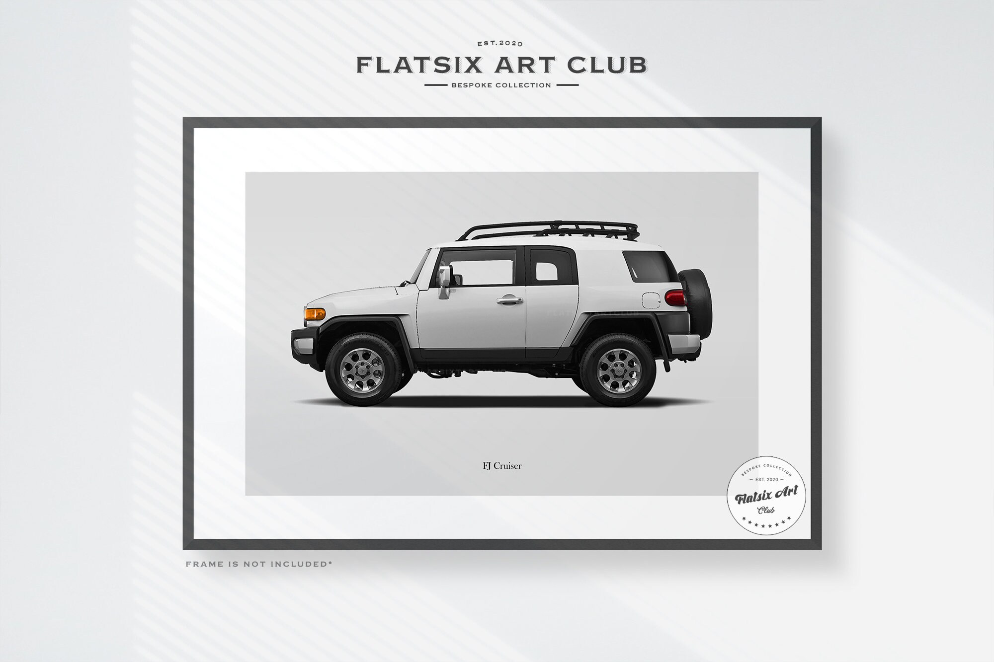 Toyota FJ Cruiser Sketched Wall Art - Multi-colour Automotive Art Print ...