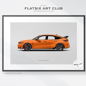 Honda Civic Type R (FL5) Sketched Wall Art - Multi-colour Automotive ...