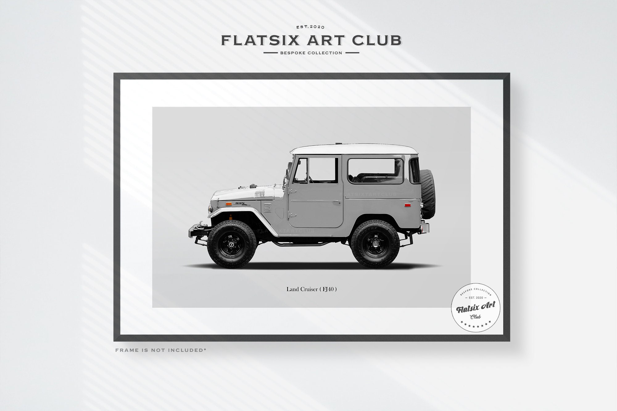 Toyota Land Cruiser FJ40 Sketched Wall Art - Multi-colour Automotive ...