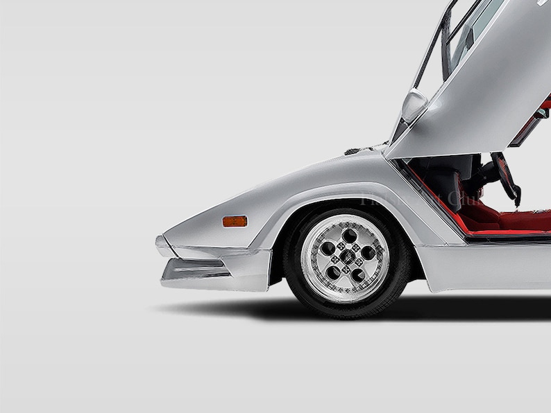 Lamborghini Countach 25th Anniversary Sketched Wall Art - Car Poster ...