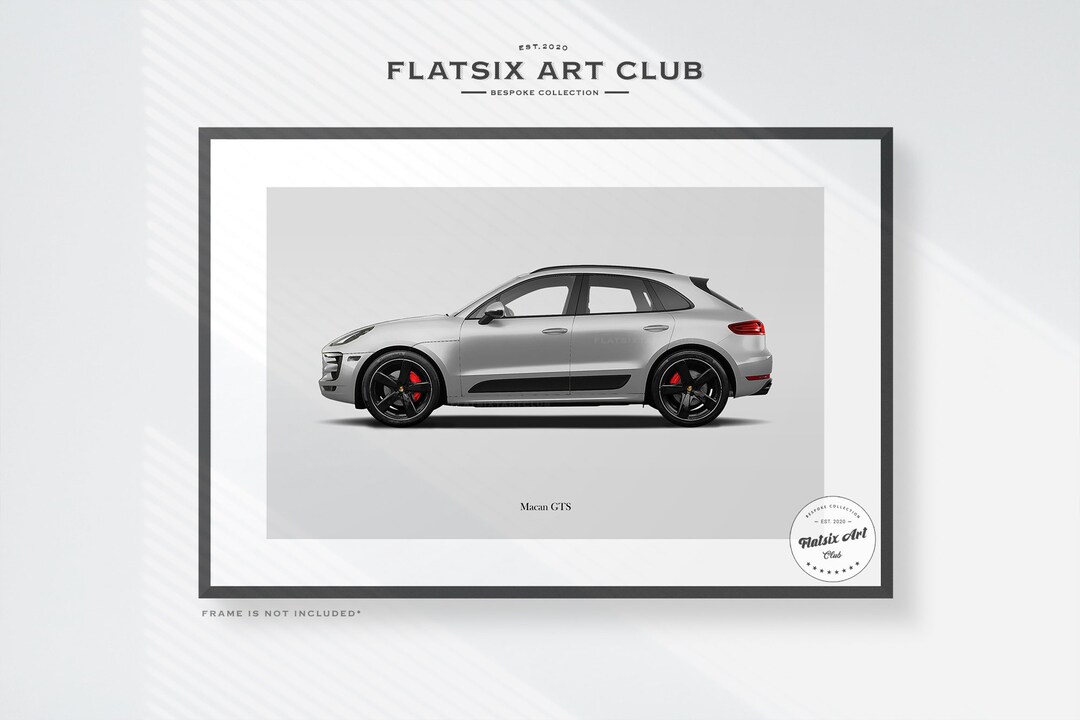 Porsche Macan GTS Sketched Wall Art - Multi-colour Automotive Art Print ...