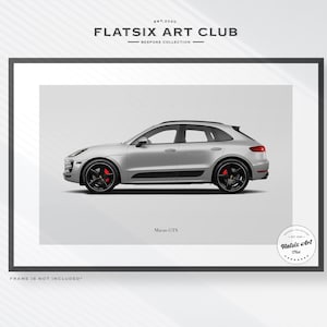 Porsche Macan GTS Sketched Wall Art - Multi-colour Automotive Art Print ...