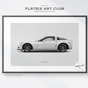 Chevrolet Corvette C6 Sketched Wall Art - Multi-colour Automotive Art ...