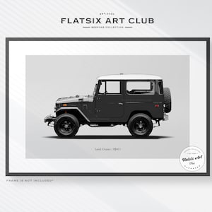 Toyota Land Cruiser FJ40 Sketched Wall Art - Multi-colour Automotive ...