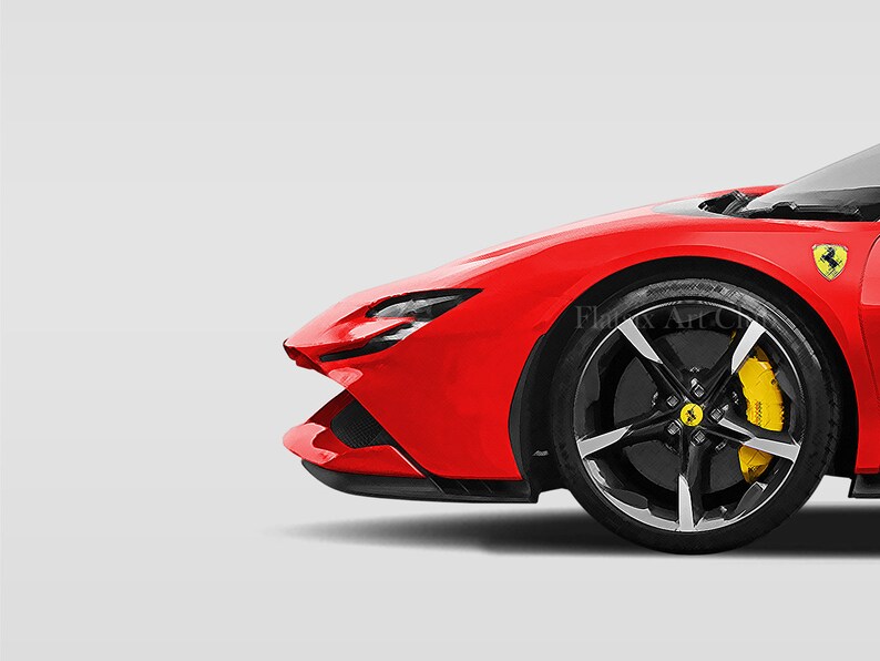Ferrari SF90 Stradale Sketched Wall Art Multi-colour - Etsy