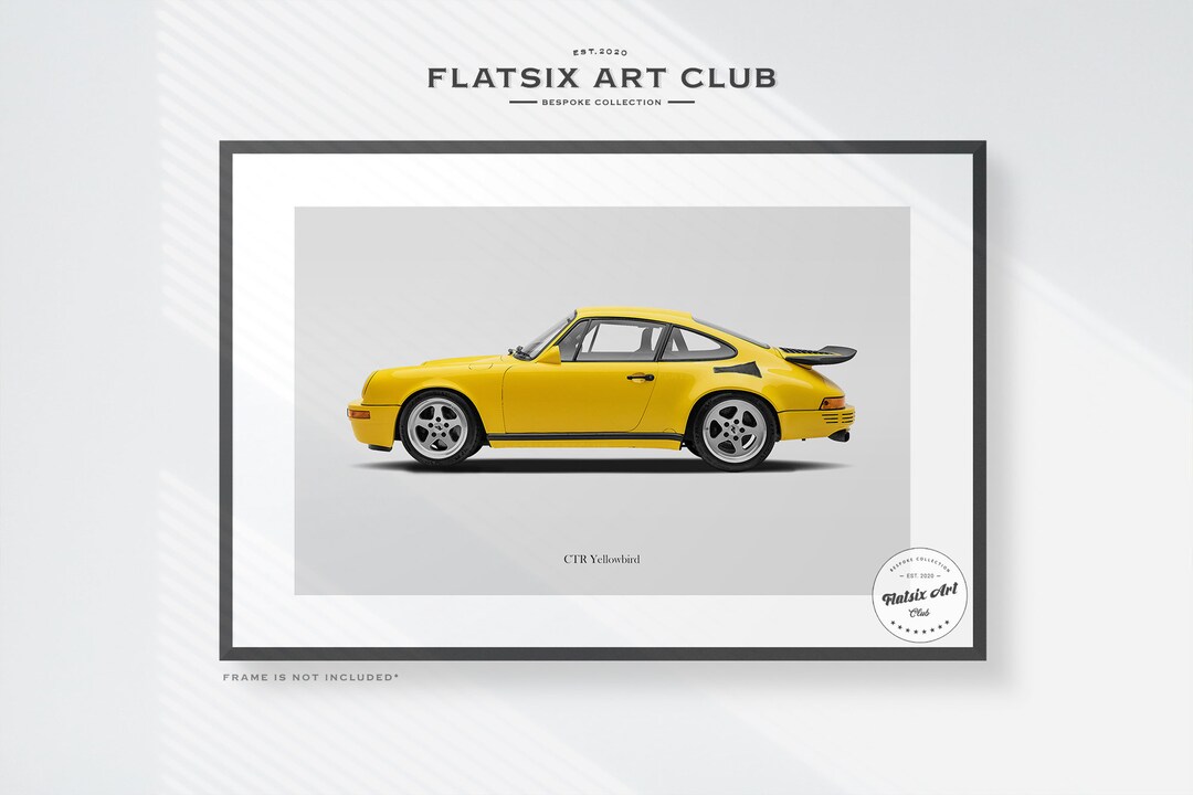 RUF CTR Yellowbird Sketched Wall Art - Multi-colour Automotive Art ...