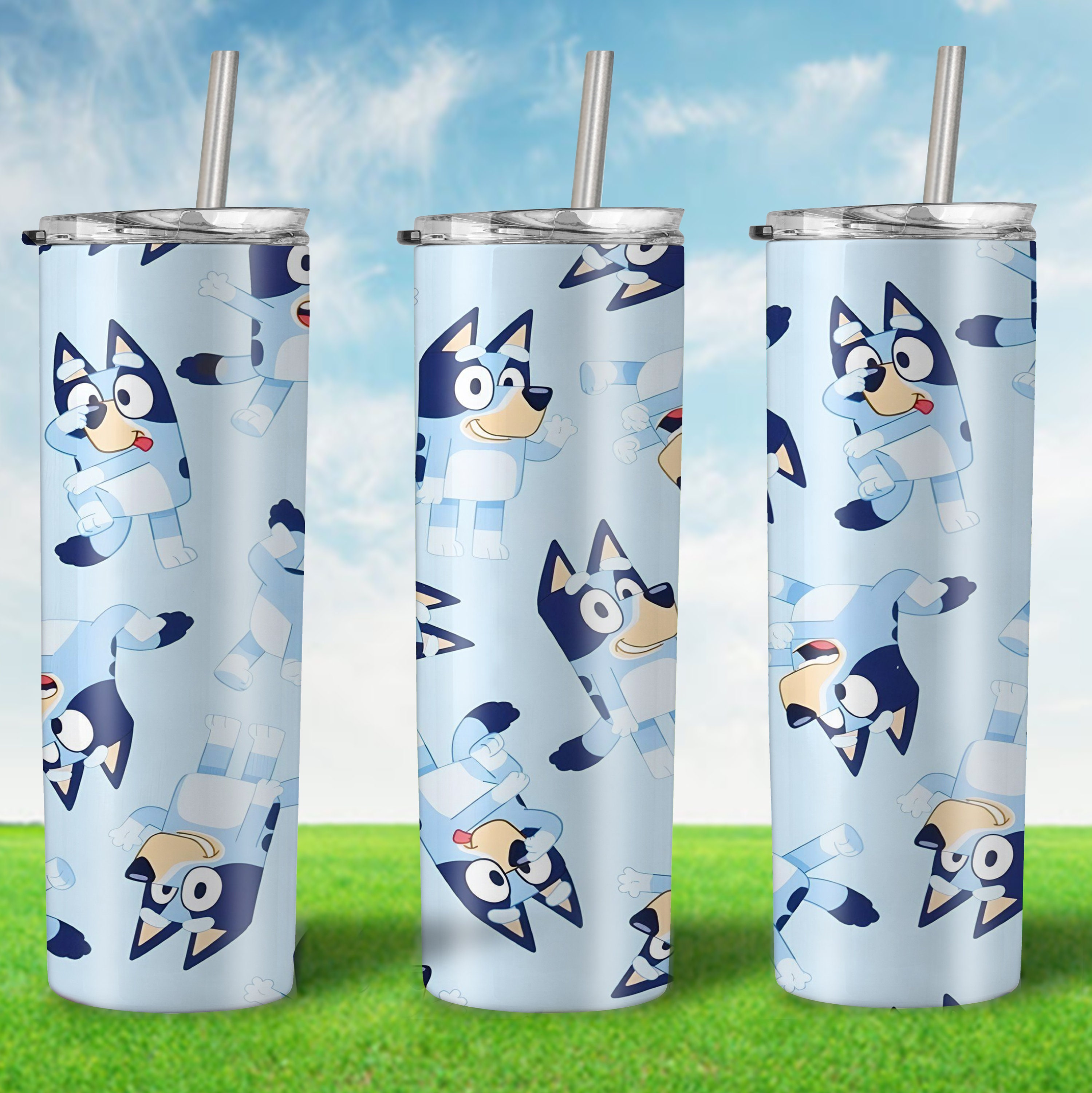 Bluey Tumbler Wrap PNG Image Sublimation Image Skinny - Etsy