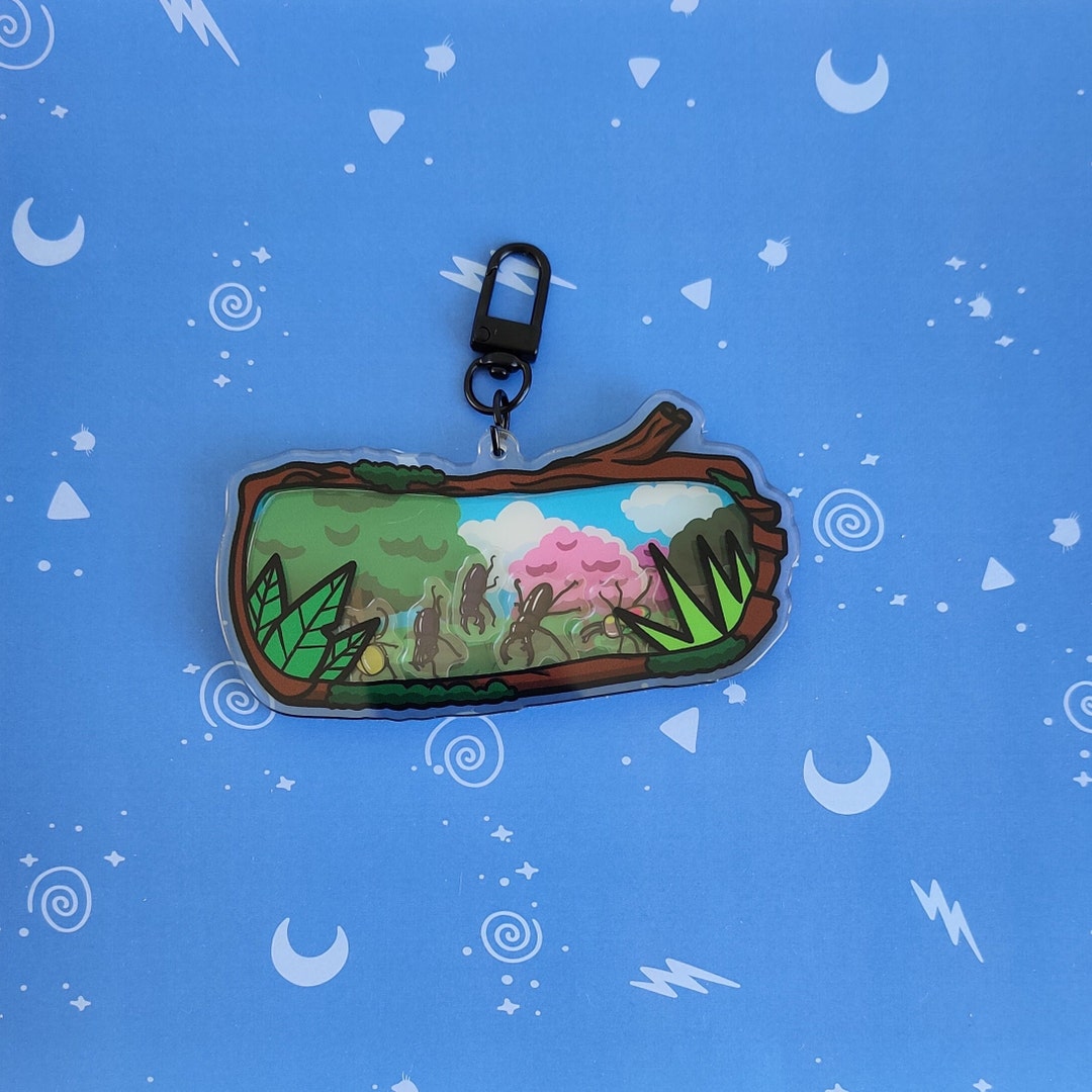 Tree Trunk Beetles Bugs Insects Acrylic Shaker Keychain - Etsy