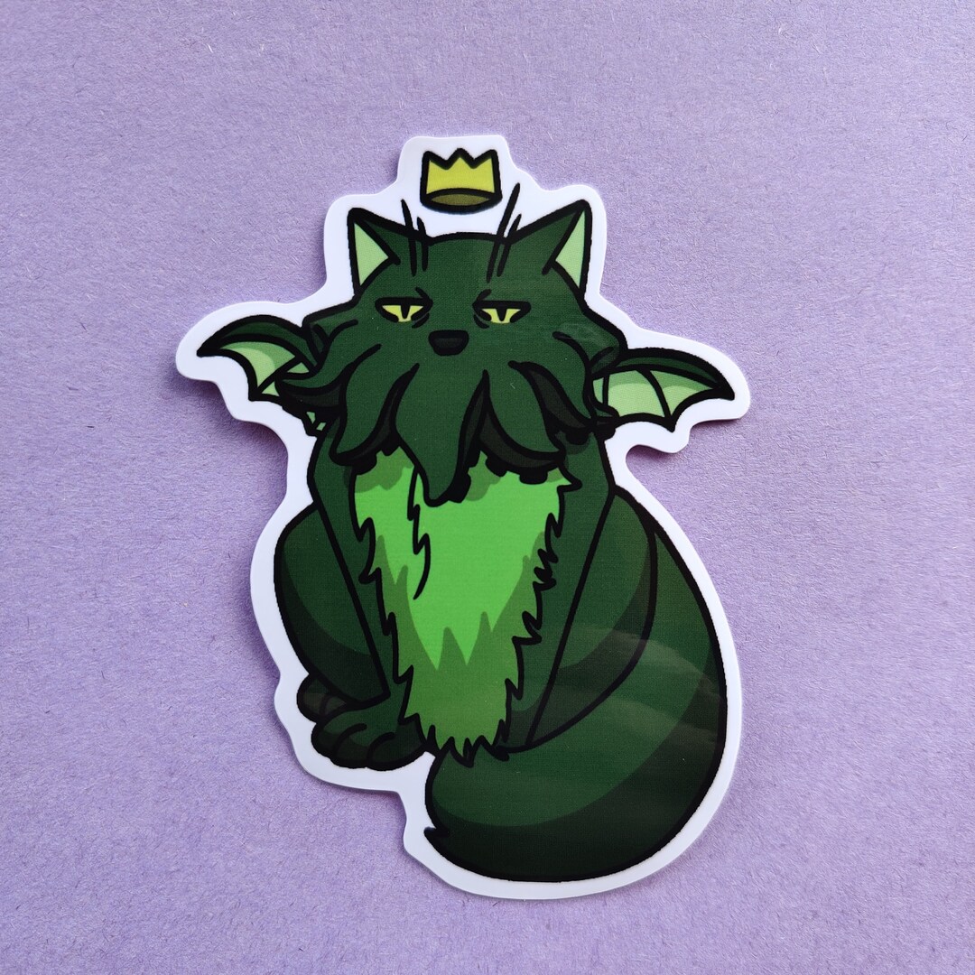 Cathulhu Vinyl Sticker Cat Sticker - Etsy