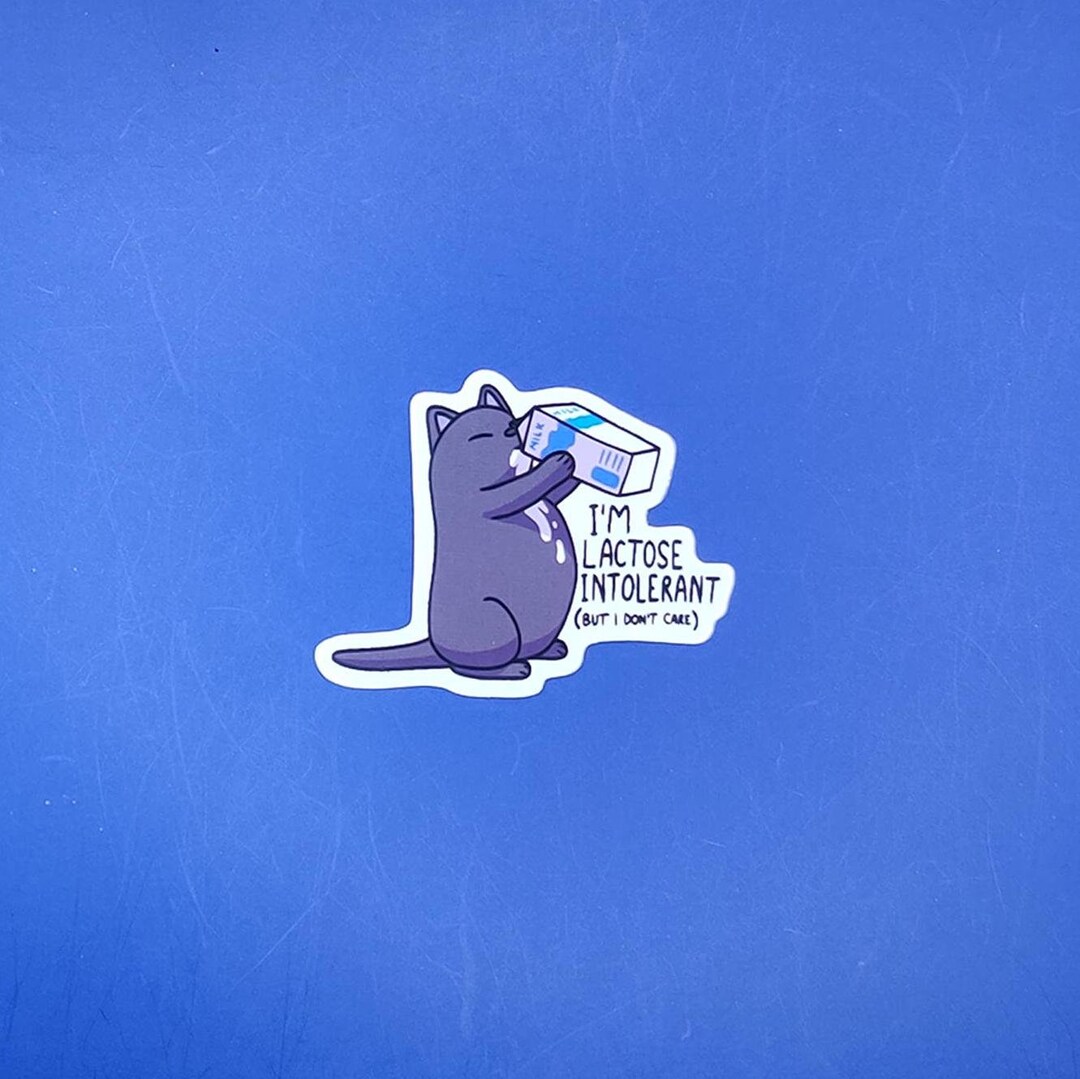 Lactose Intolerant | Vinyl Sticker | Cat Sticker - Etsy