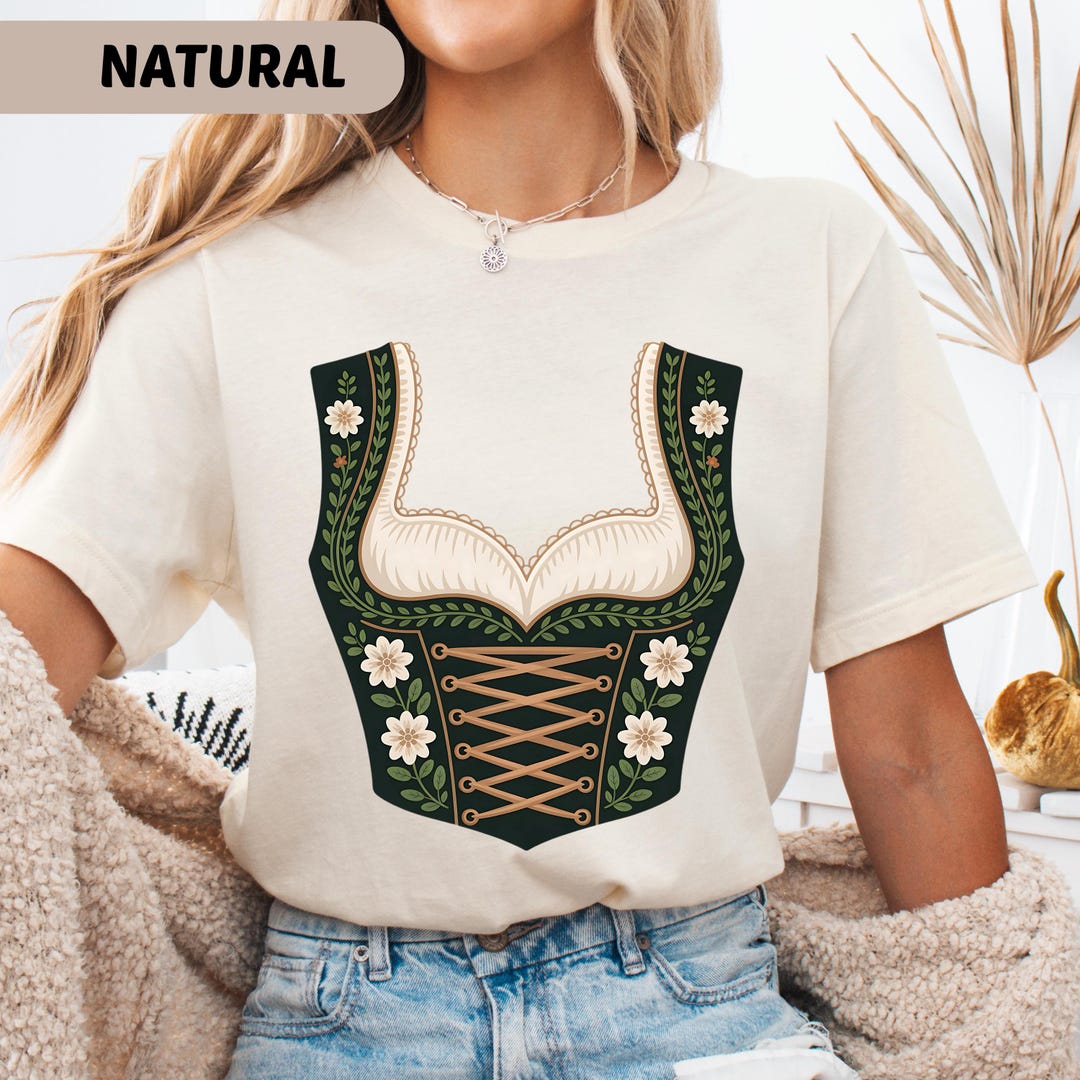 Womens Oktoberfest Shirt, Green Edelweiss Dirndl Tee, Cute German ...
