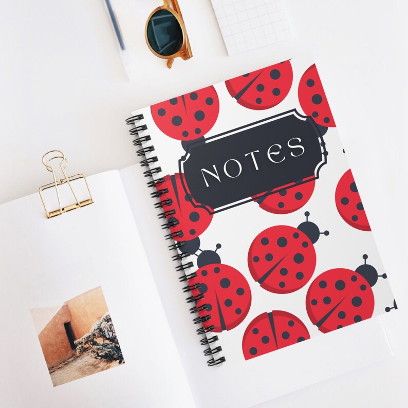 Ladybug Spiral Notebook 2024 Personalised Note Book Shopping List ...