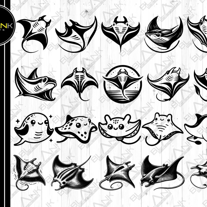 Stingray Vector Art - Etsy