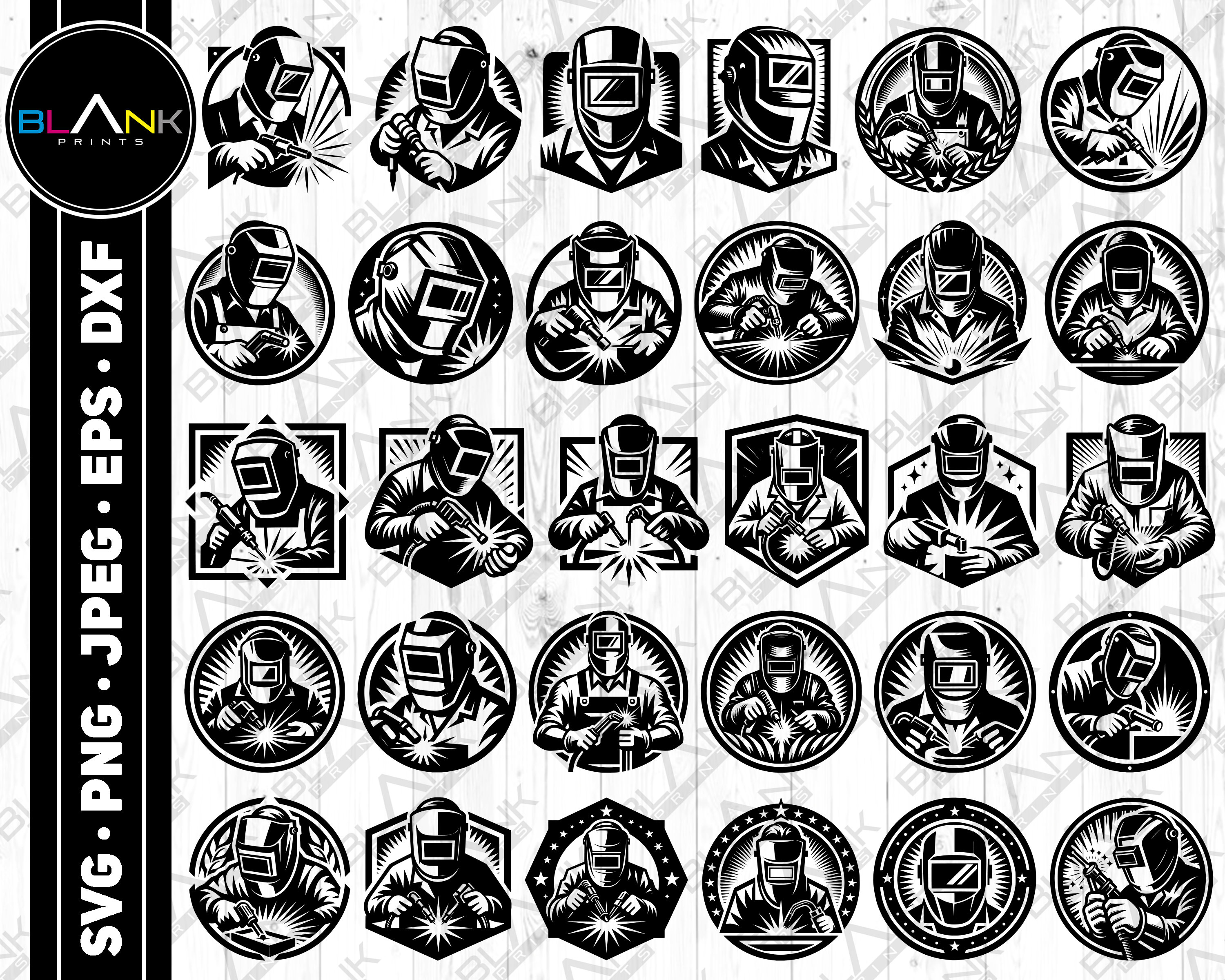 Welder Bundle Svg Png Jpeg Eps Dxf Bundle Silhouette Cricut Commercial ...