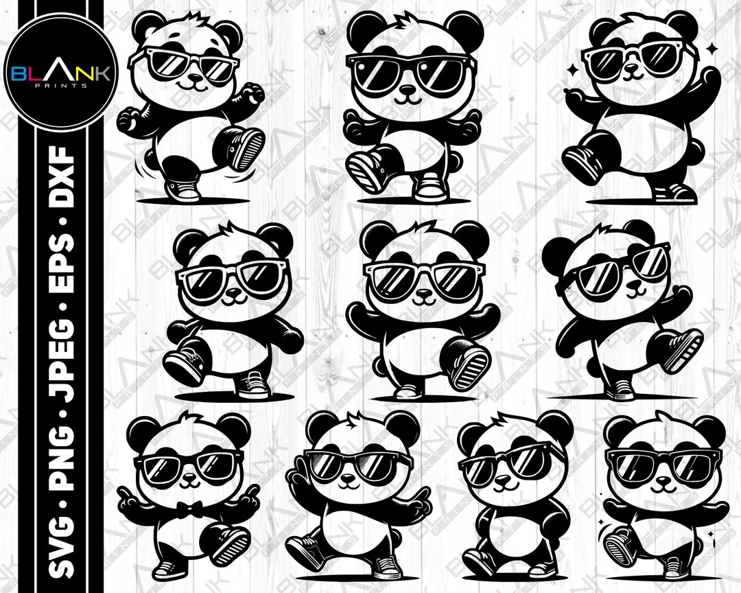 Dancing Panda Clipart Bundle (svg, Png, Eps, Dxf) (digital Download) - Etsy