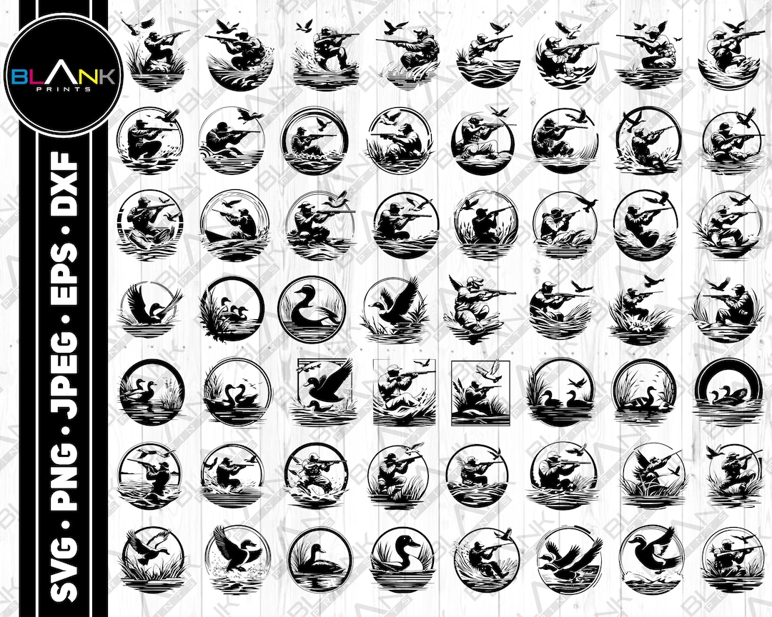 Duck Hunting Bundle Svg Png Jpeg Eps Dxf Bundle Silhouette Clipart ...