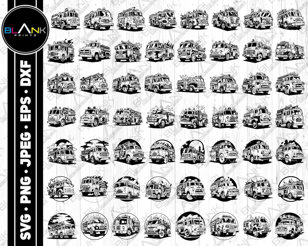 Fire Truck SVG Bundle: Commercial Use Graphics (digital Download) - Etsy