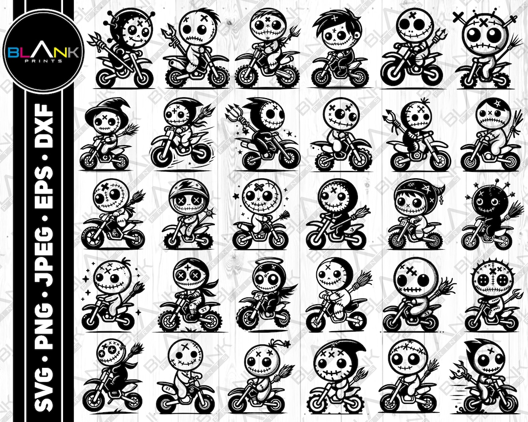 Cute Voodoo Doll Motocross Bundle Svg Png Jpeg Eps Dxf Bundle ...