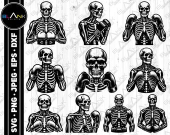 Skeleton Boxing SVG Bundle - Etsy