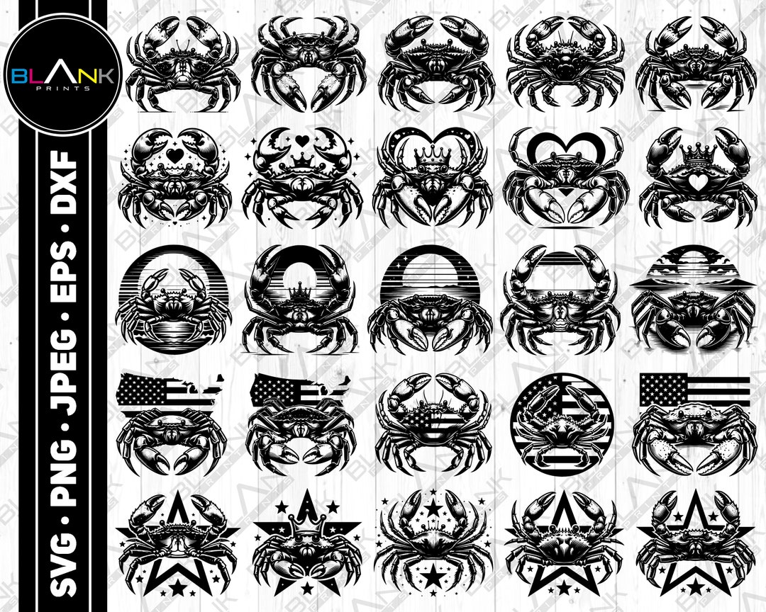 King Crab Bundle Svg Png Jpeg Eps Dxf Bundle Silhouette Clipart Cricut ...