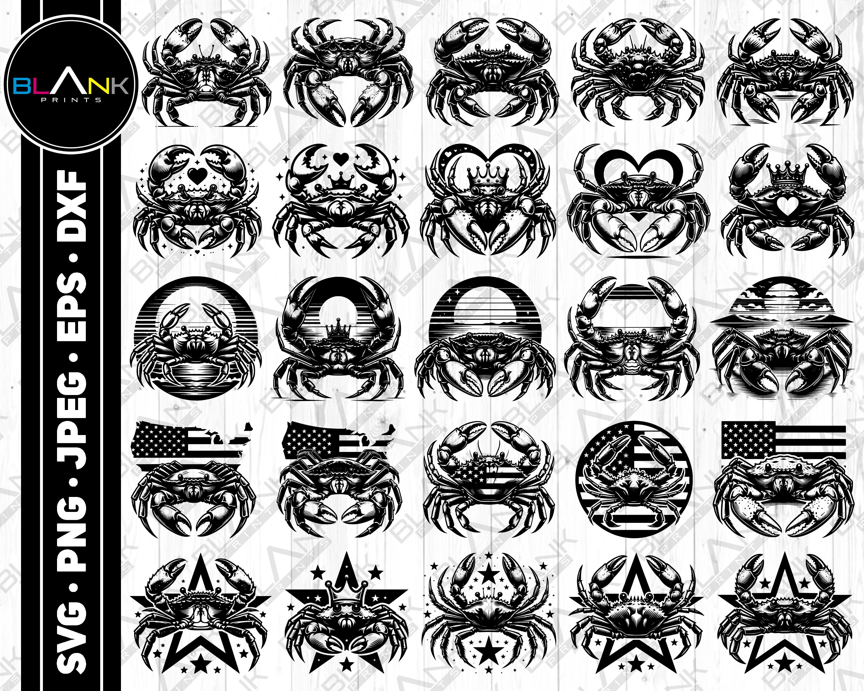 King Crab Bundle Svg Png Jpeg Eps Dxf Bundle Silhouette Clipart Cricut ...