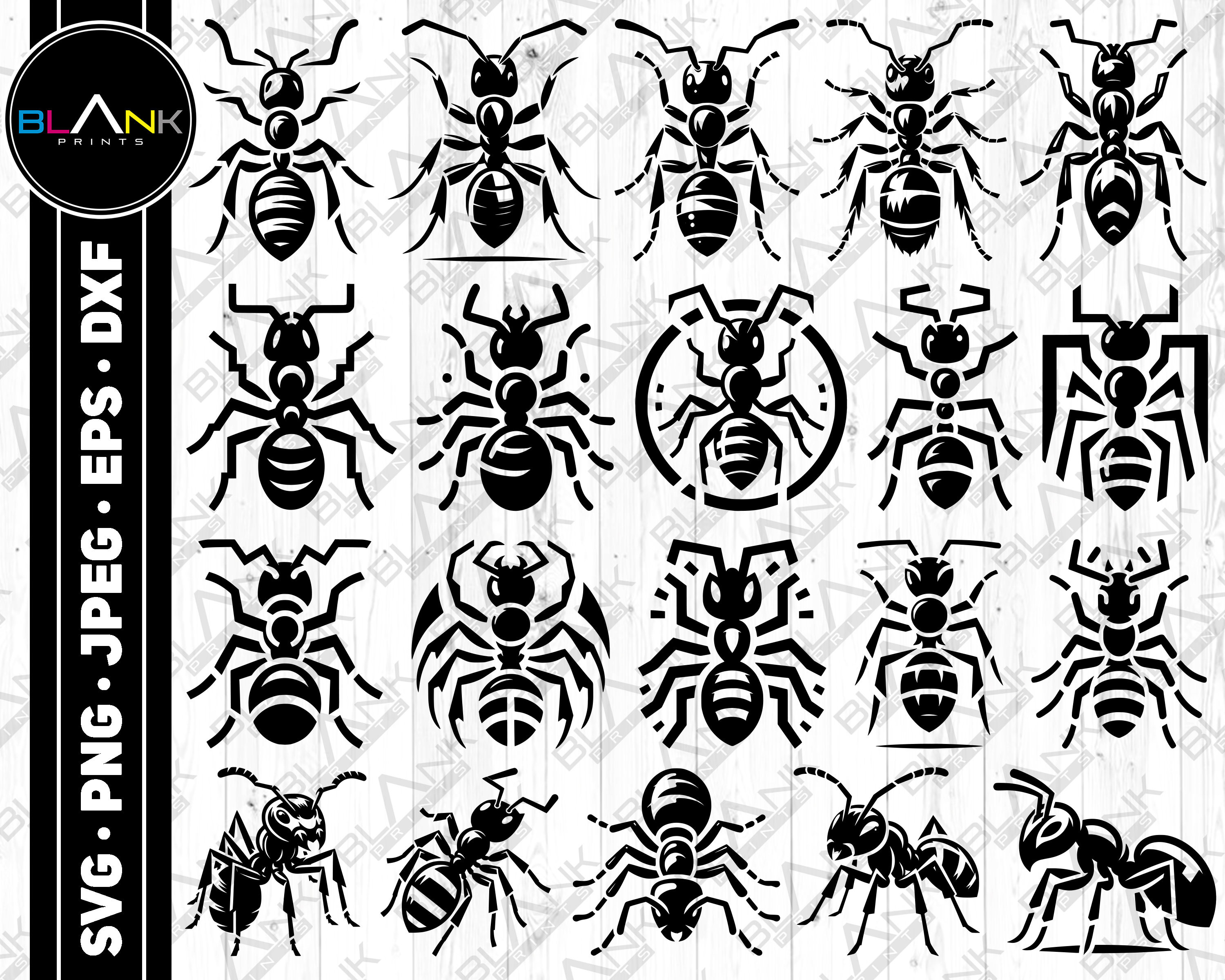 Ants Bundle Svg Png Jpeg Eps Dxf Bundle Silhouette Clipart Cricut ...