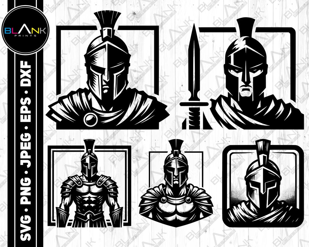 Gladiator Bundle Svg Png Jpeg Eps Dxf Engrave Silhouette Clipart Cricut ...