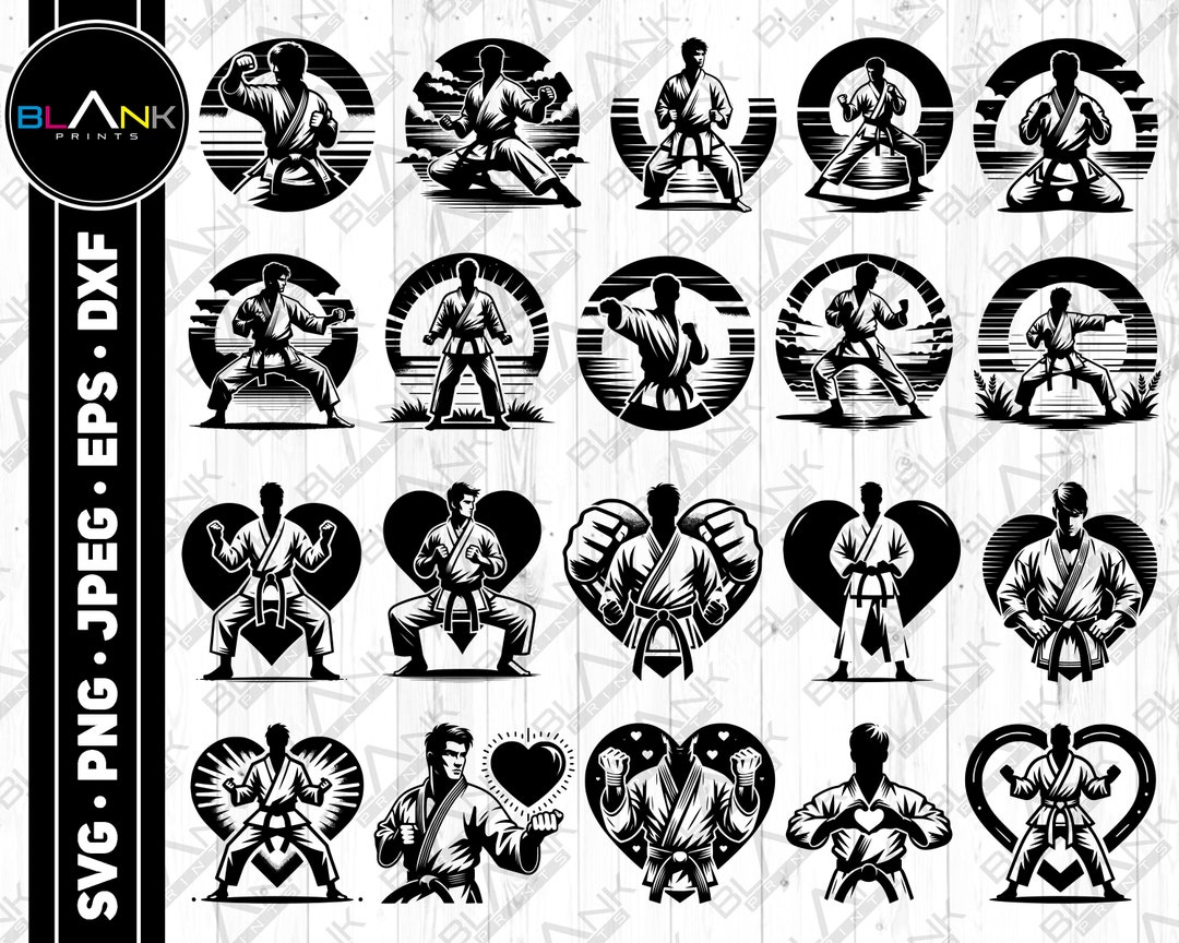 Karate Bundle Svg Png Jpeg Eps Dxf Vector Bundle Silhouette Cricut ...