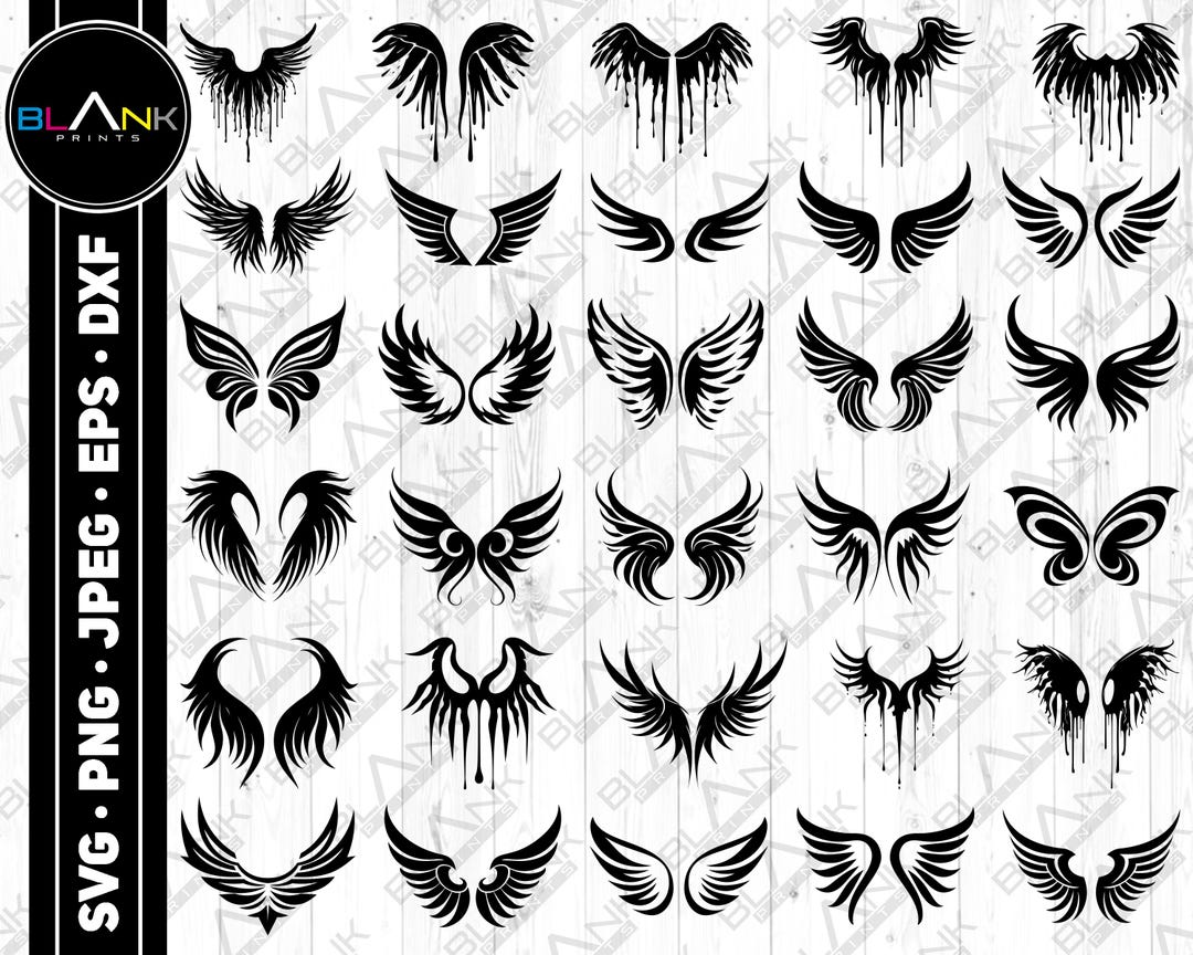 Angel Wings Vector Bundle (svg, Png, Jpg, Eps, Dxf) - Etsy