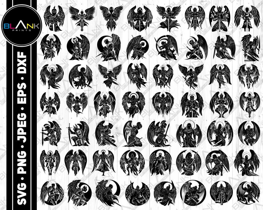 Angel Warrior Vector Art Bundle (svg, Png, Jpg, Eps, Dxf) - Etsy