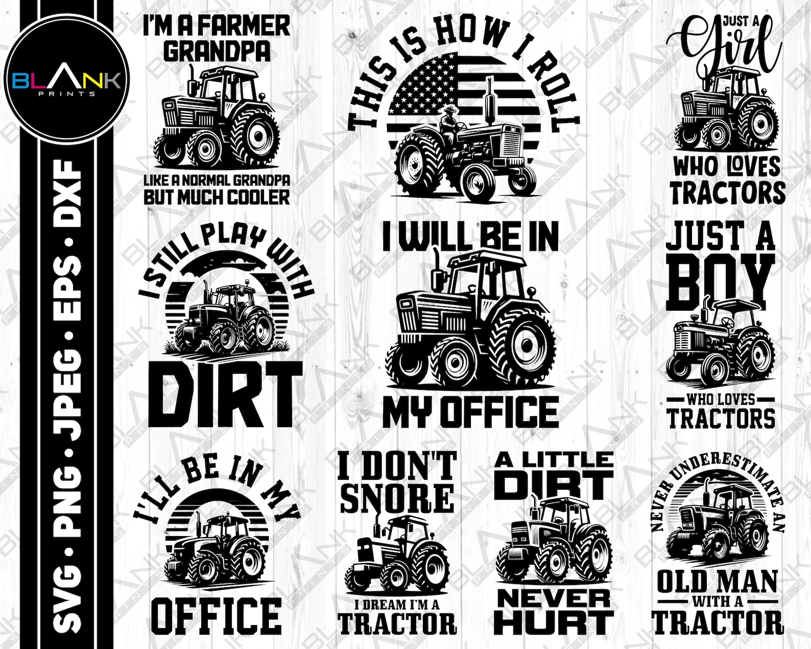 Tractor SVG Bundle: Farmer Clipart, Shirt Design (digital Download) - Etsy