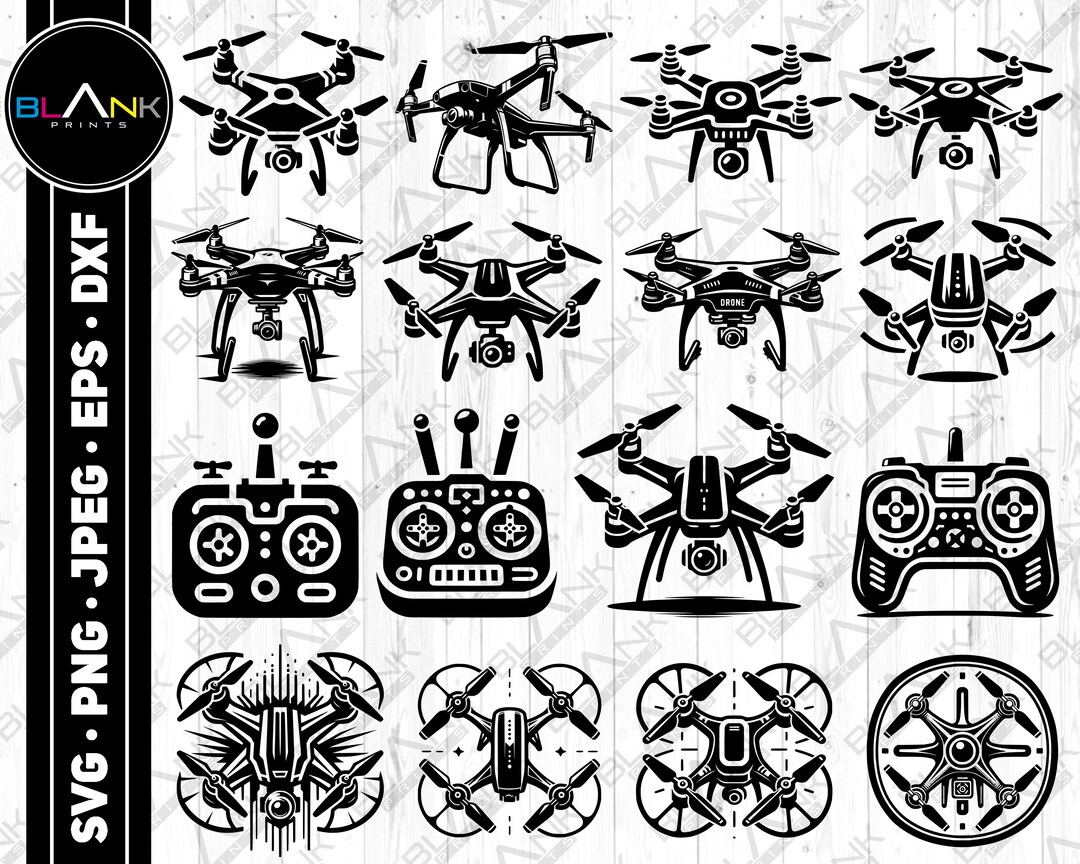 Drone Bundle Svg Png Jpeg Eps Dxf Bundle Silhouette Cricut Commercial