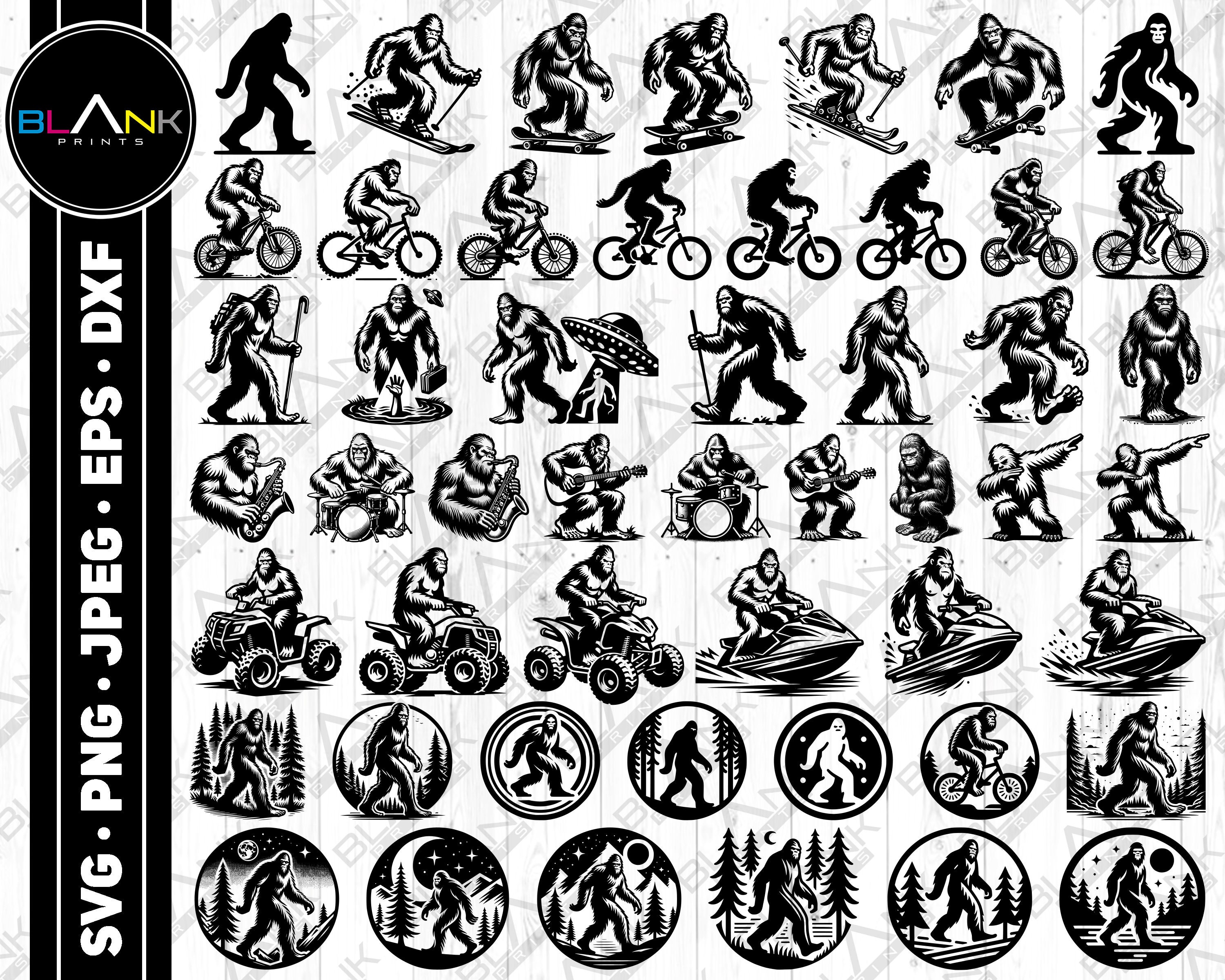 Bigfoot Bundle Svg Png Jpeg Eps Dxf Bundle Silhouette Cricut Commercial ...
