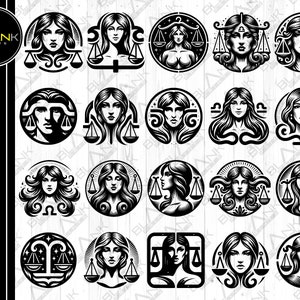 Libra Zodiac Sign Vector Bundle SVG PNG (digital Download) - Etsy