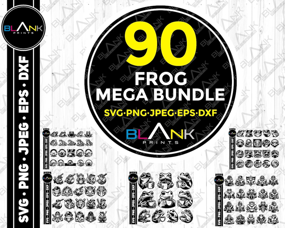 Frog Mega Bundle: 90 Clipart Designs (svg, Png, Jpg, Eps, Dxf) - Etsy