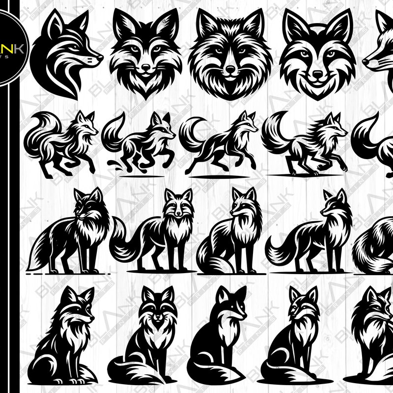 White Fox Logo Svg - Etsy